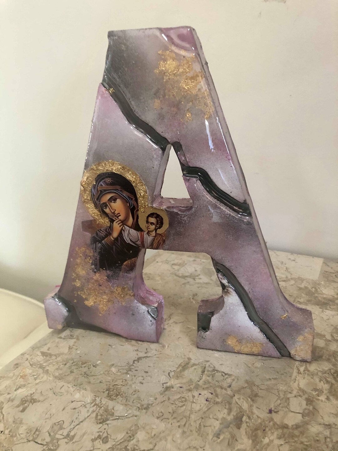 Religious Icon Letter Art Custom Letter and Saint - Etsy