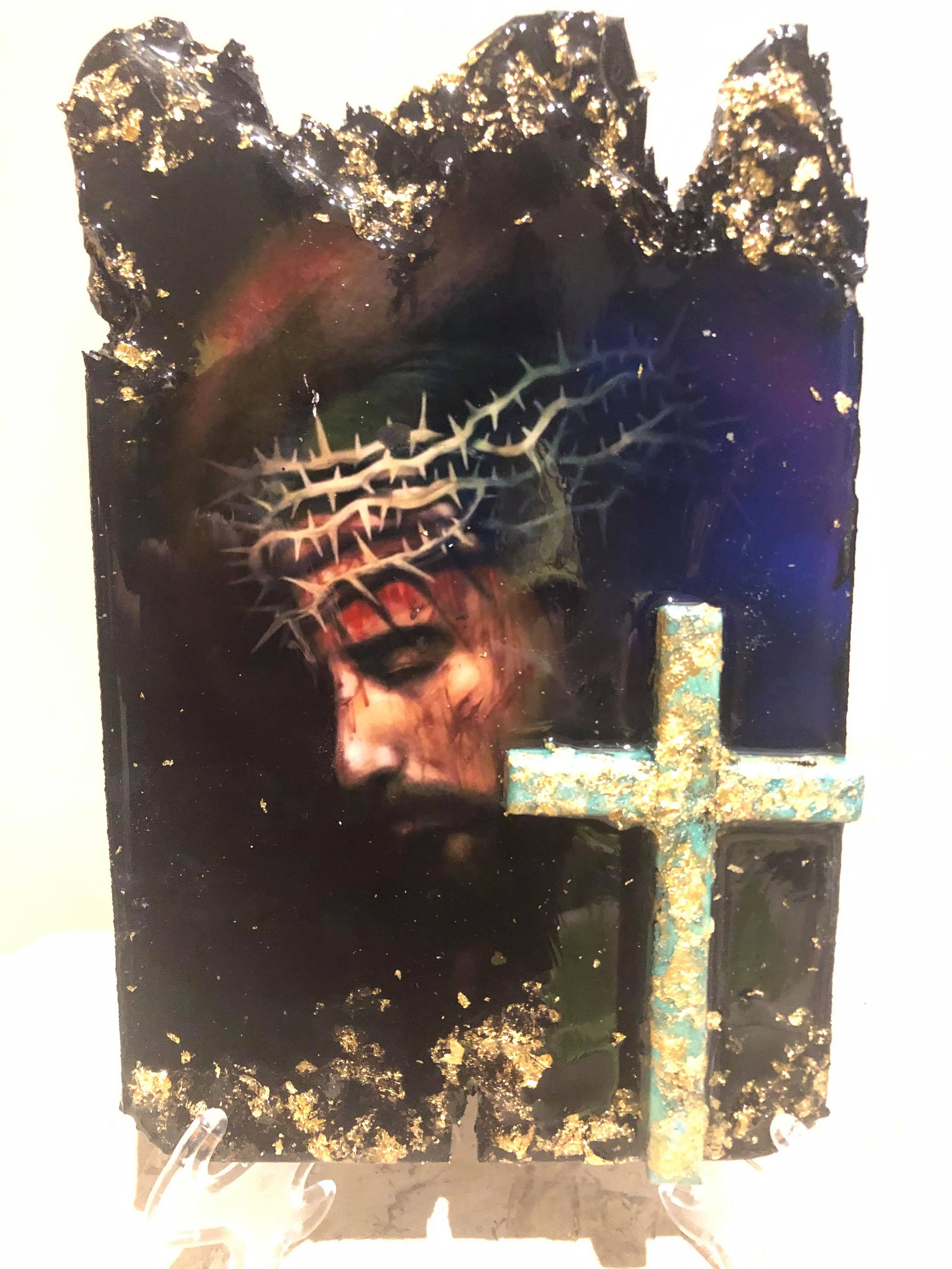 3d Religious icons Jesus Christ icon art handmade 1 off piece | Etsy