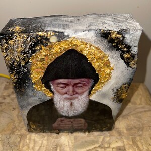 Religious Icons Saint Charbel Art Handmade 1 off Piece Orthodox ...