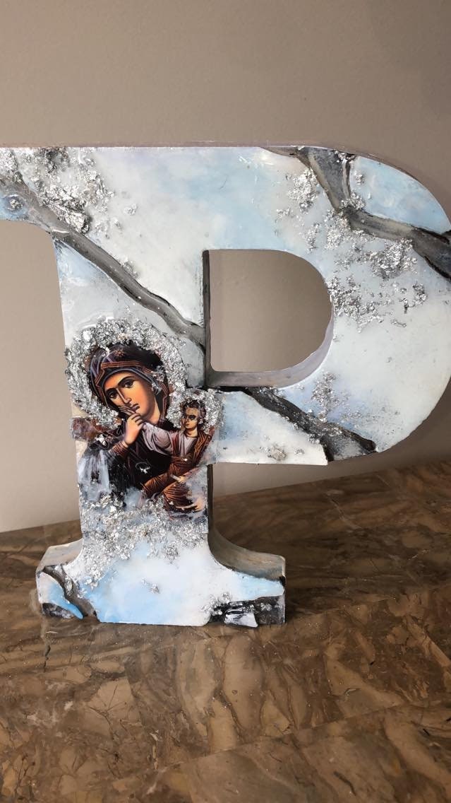 Saint Sarah Letter Art C Religious Icon Custom Letter and - Etsy