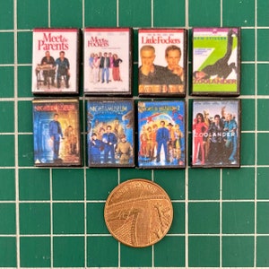 Miniature Dollhouse SET OF 8 Dvd TV Living Room Entertainment Movie 1: ...