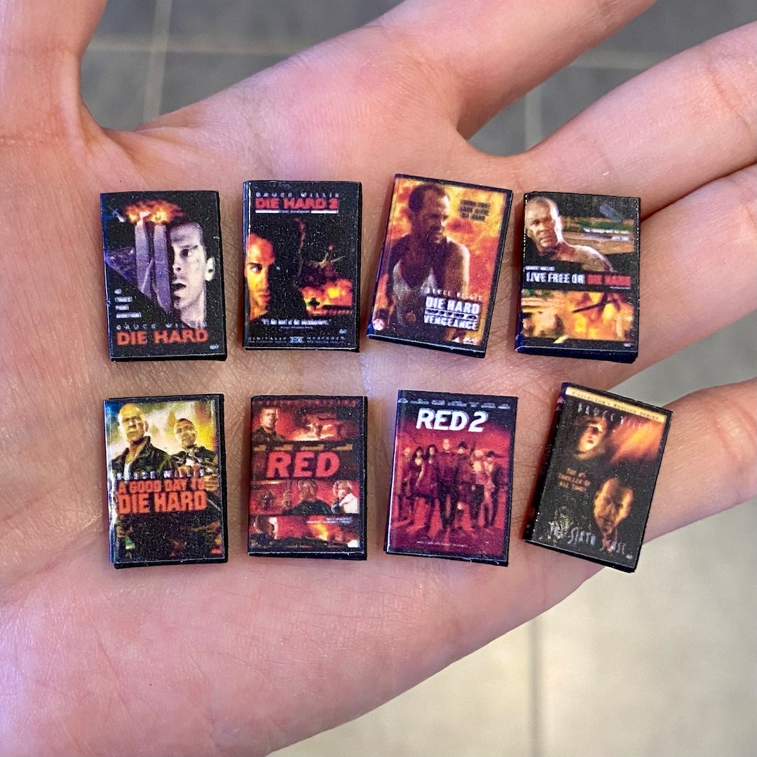 Miniature Dollhouse SET OF 8 Dvd TV Living Room Entertainment Movie 1: ...