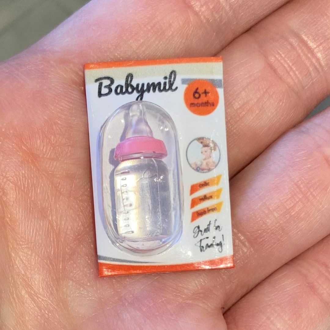 Miniature Dollhouse Baby Milk Drink Bottle Shower Gift Accessories ...