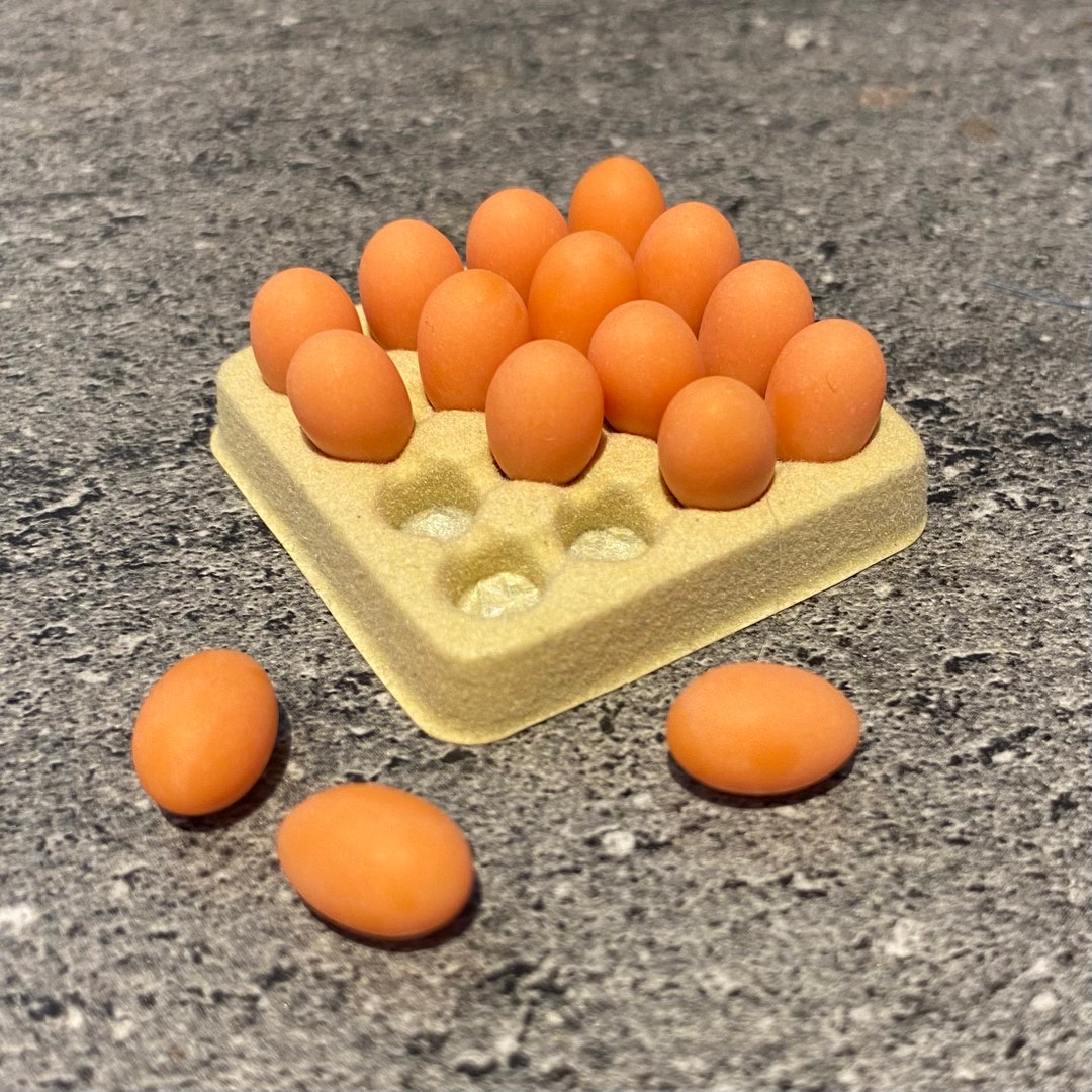 Miniature Dollhouse 16 Eggs With Tray Baking Kitchen Food Accessories ...