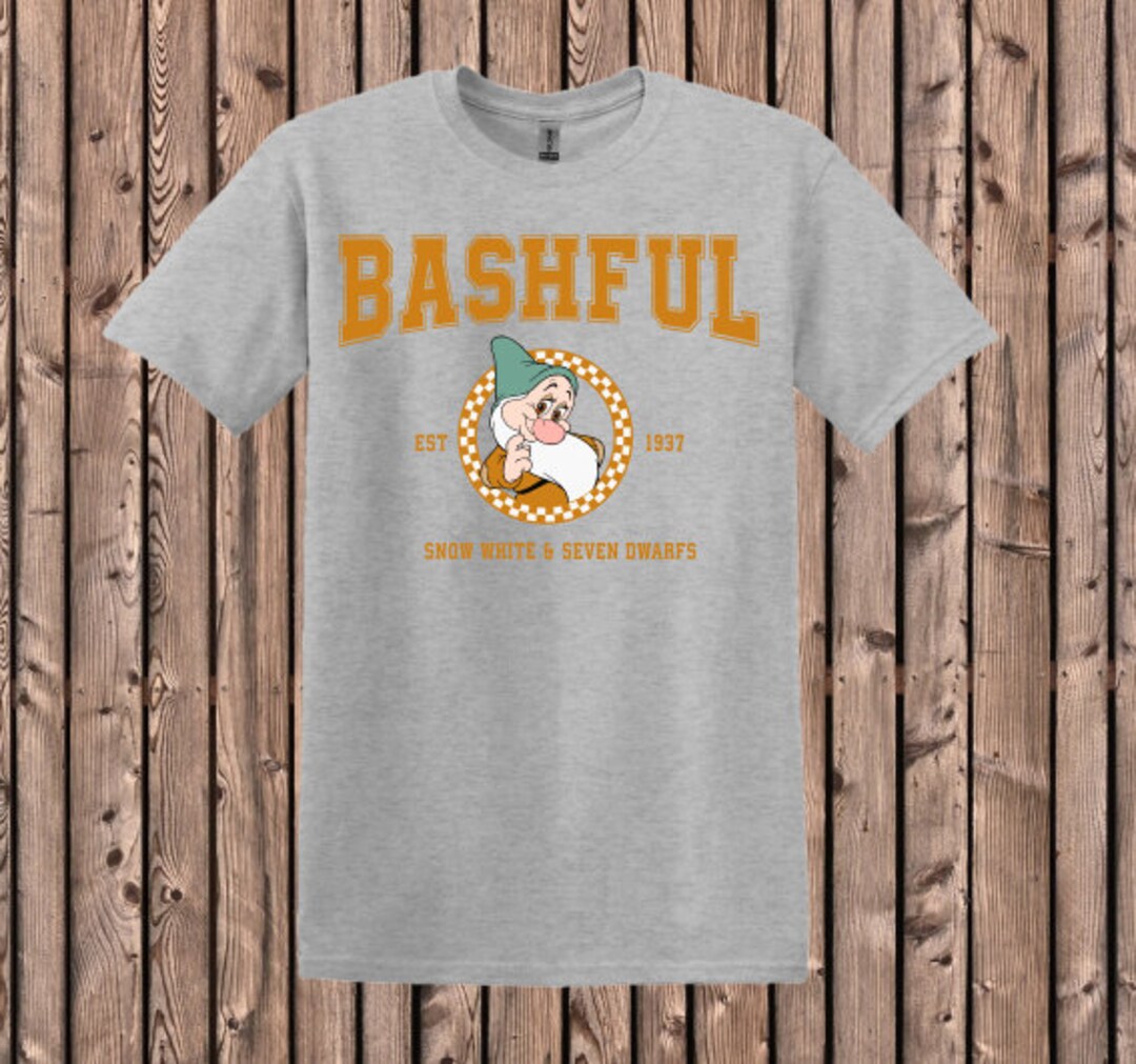 Bashful Dwarf Varsity Shirt, Bashful Tee, Disney Gift, Disney Gift Tee ...