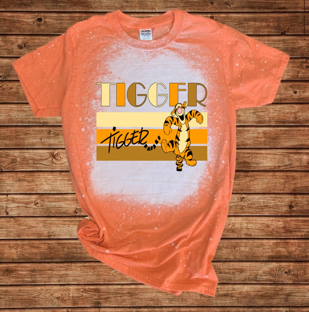 Tigger Signature Bleached and Non-bleached Shirt, Disney Tigger T-shirt ...