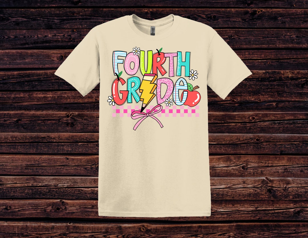 4th Grade Checkered Shirt, 4th Grade Tee, Teachers Shirt, Teacher Tee ...