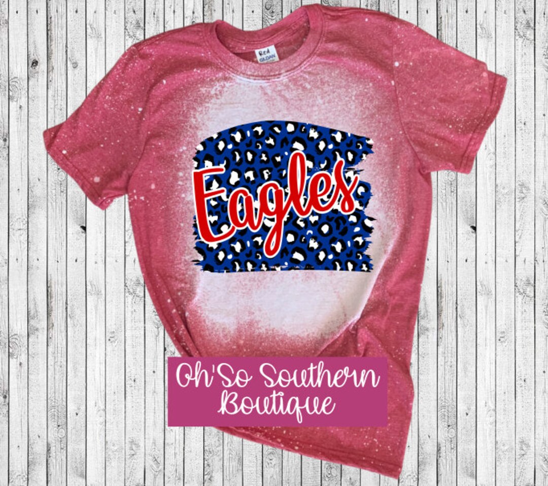 Leopard Swatch Eagles Bleached Shirt - Etsy