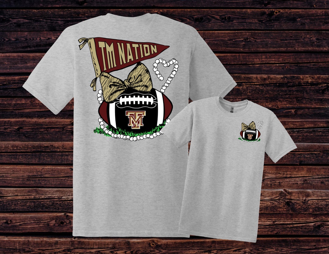 TM Football Front/back Shirt: Spirit Team Tee - Etsy