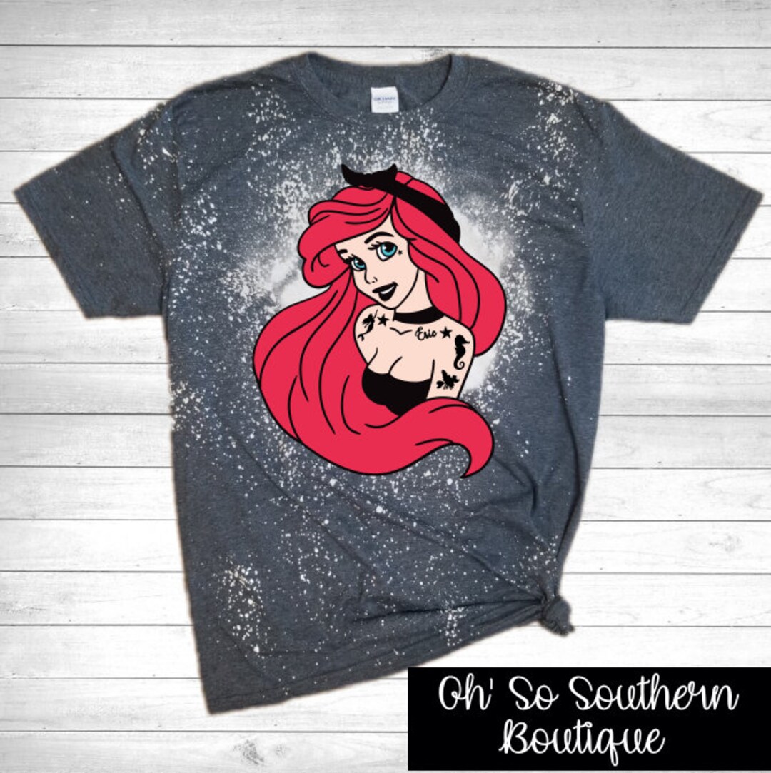 Punk Princess Ariel Little Mermaid Bleached Shirt - Etsy