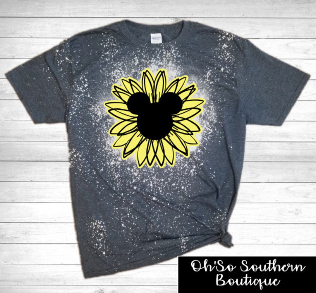 Mickey Sunflower Bleached Shirt - Etsy