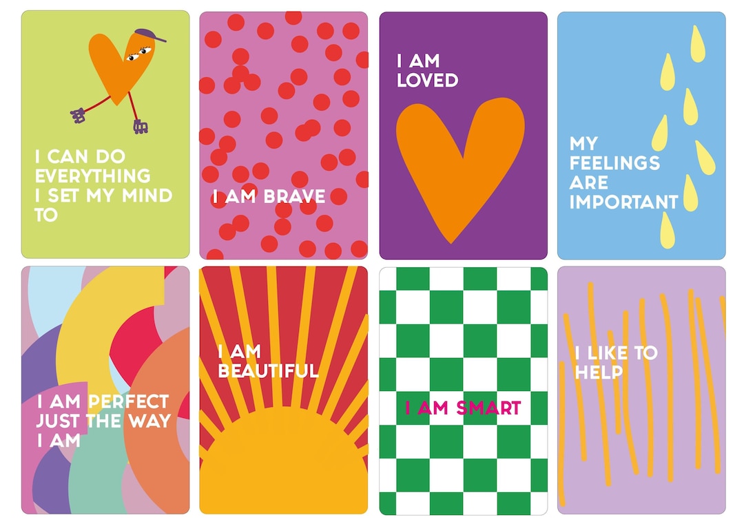 Happy, Colorful Affirmation Cards for Kids or Adults. - Etsy