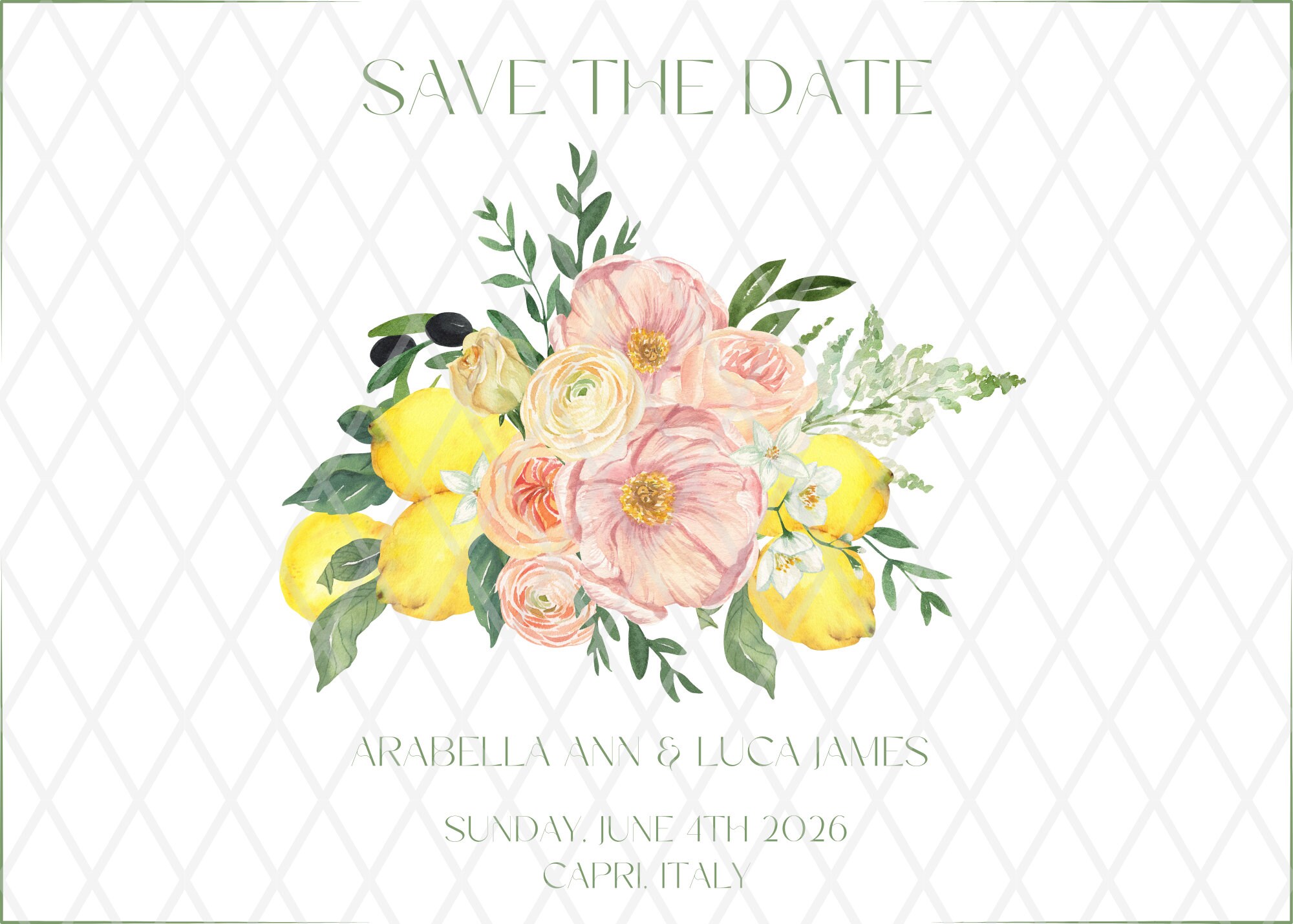 Capri Save the Dates Italian Style Save the Date Capri - Etsy