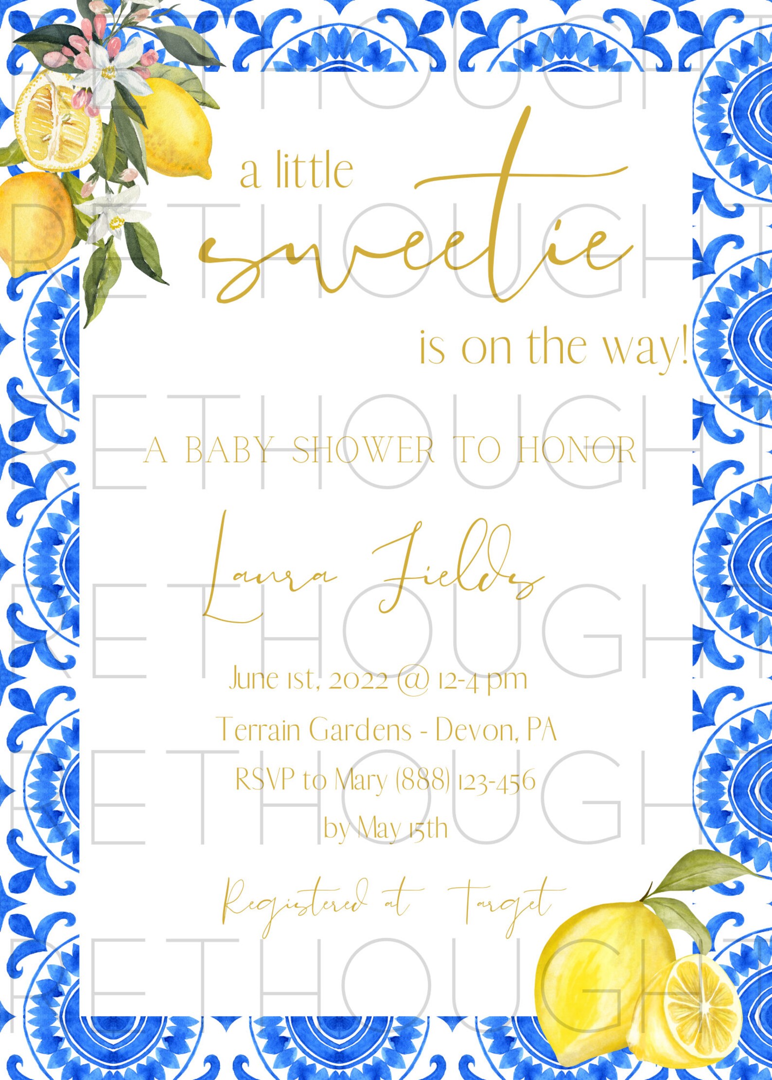 Positano Sweetie Baby Shower Bundle Lemon Baby Shower - Etsy