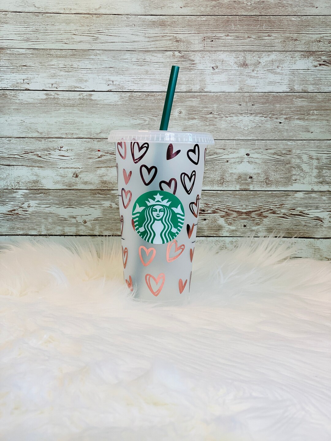 Personalized Double Hearts Starbucks Cold Cup, Hearts Starbucks ...