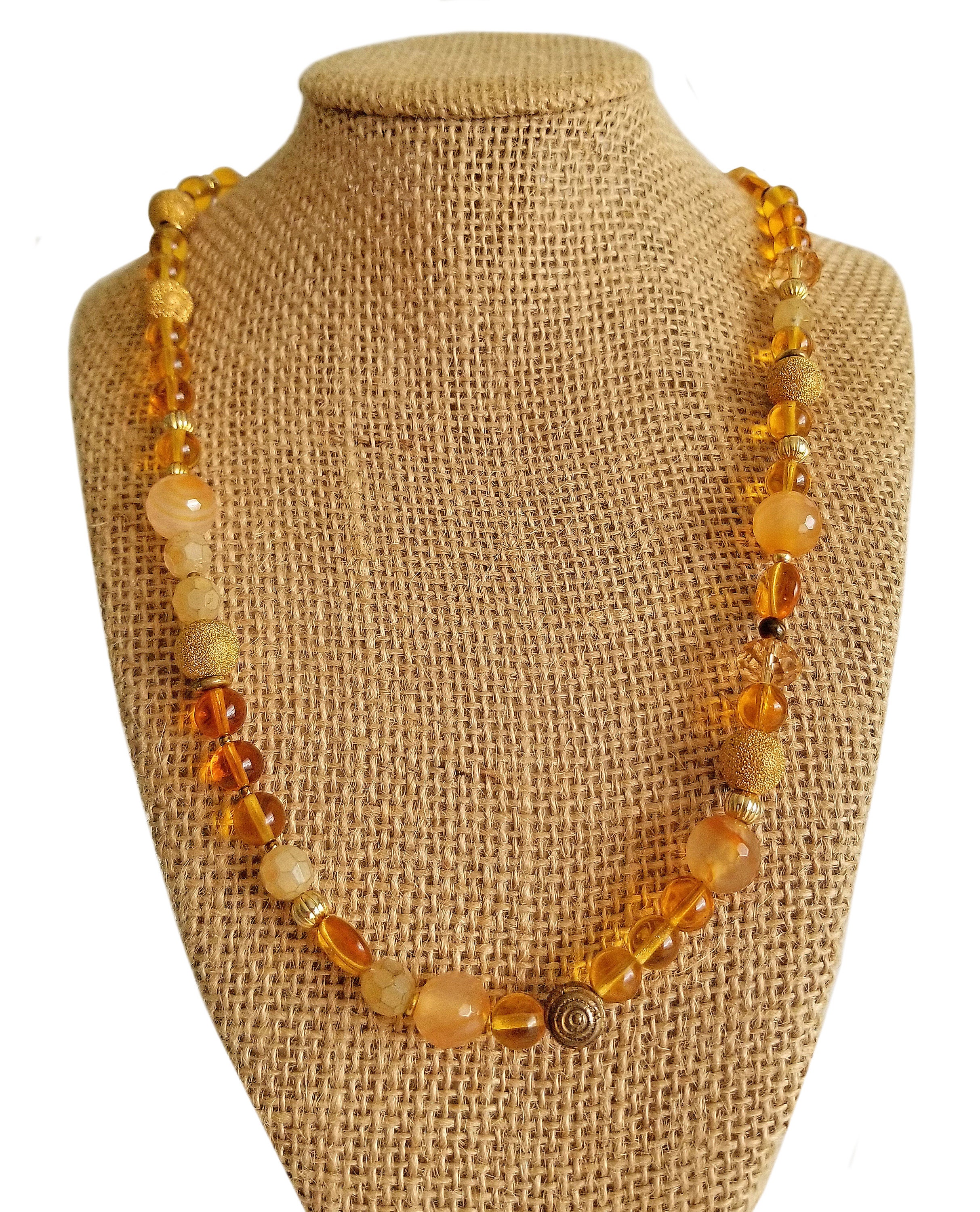 Necklace in Rich, Gold and Fall Colors. Looks Beautiful as Wrist Wrap ...