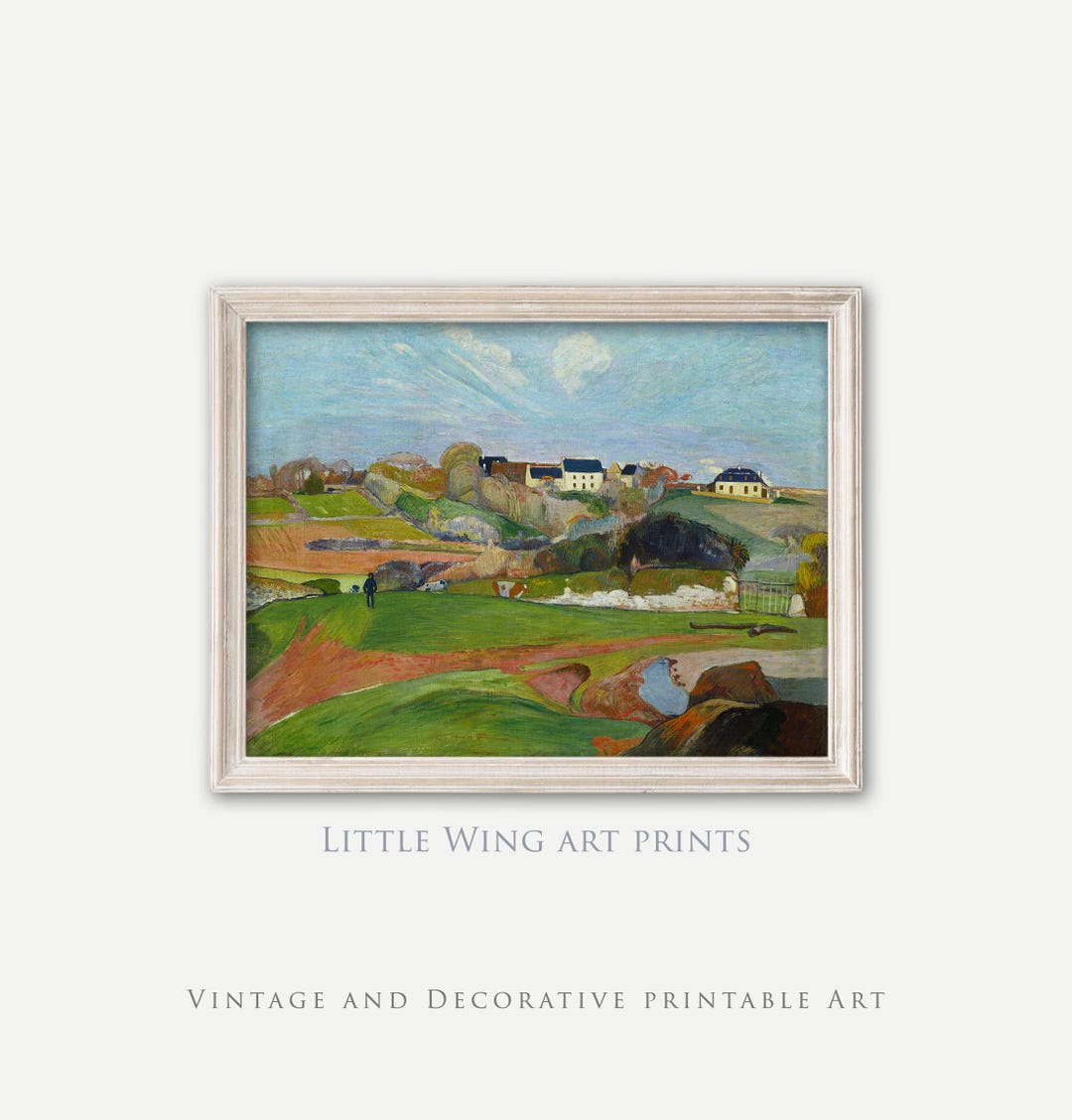 Printable Art | Vintage Countryside Summer Landscape Painting | Rustic ...