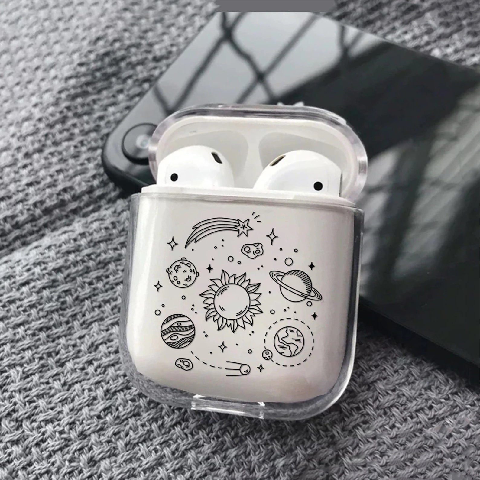 Clear Airpods Case Space Planets Airpods Pro Cover Holder Sun - Etsy
