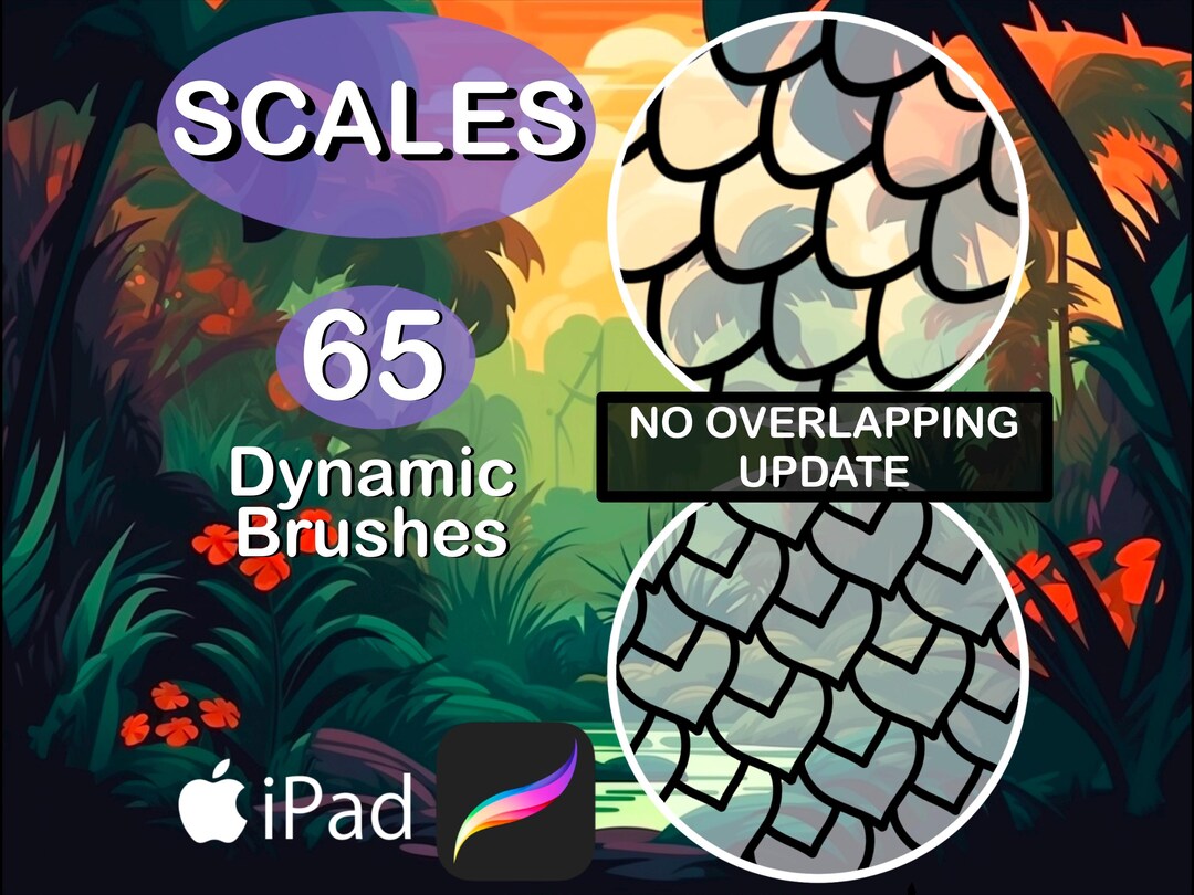 65 Procreate Scale Brushes – Fish, Snake, Dragon & Reptile Textures ...
