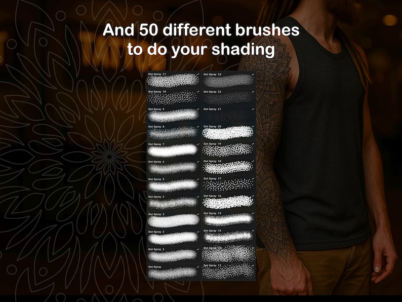 Procreate Mandala Dotwork Tattoo Brush Set Photoshop ABR PDF PNG - Etsy