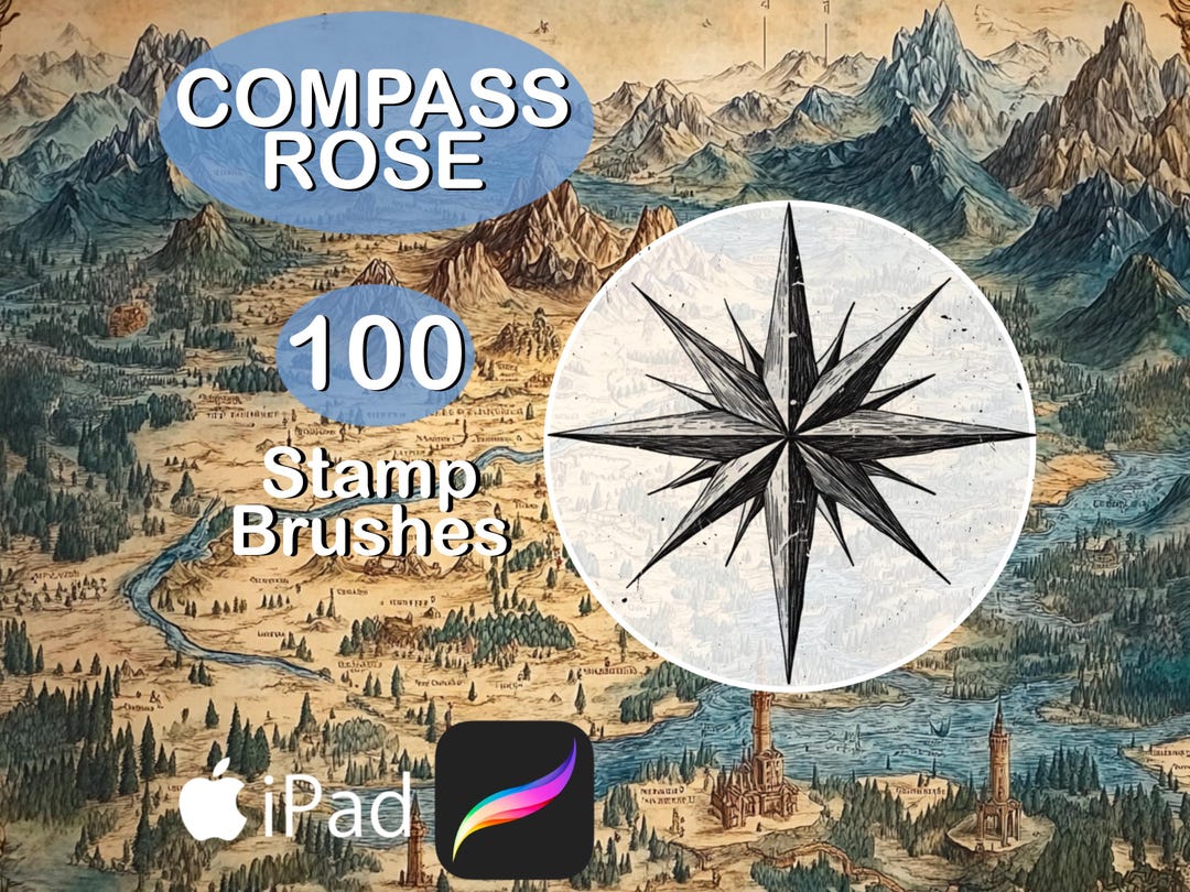 Procreate Compass Rose Brush Stamps - Etsy