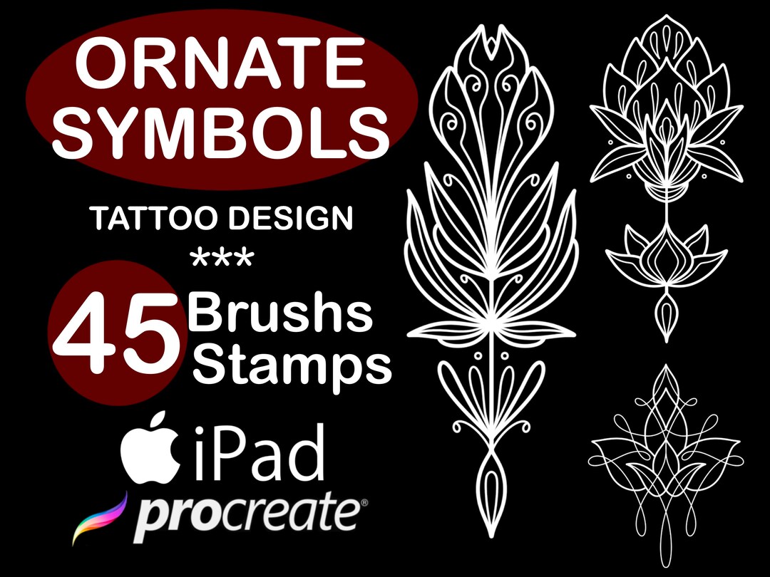 Procreate Ornate Symbols Tattoo Chest Brush Set - Etsy