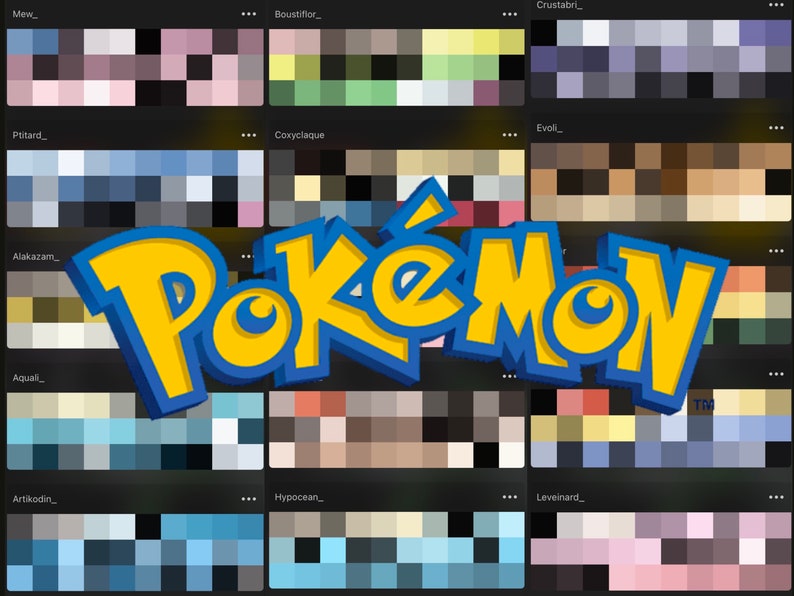 Procreate Pokemon Color Palette Bundle - Etsy