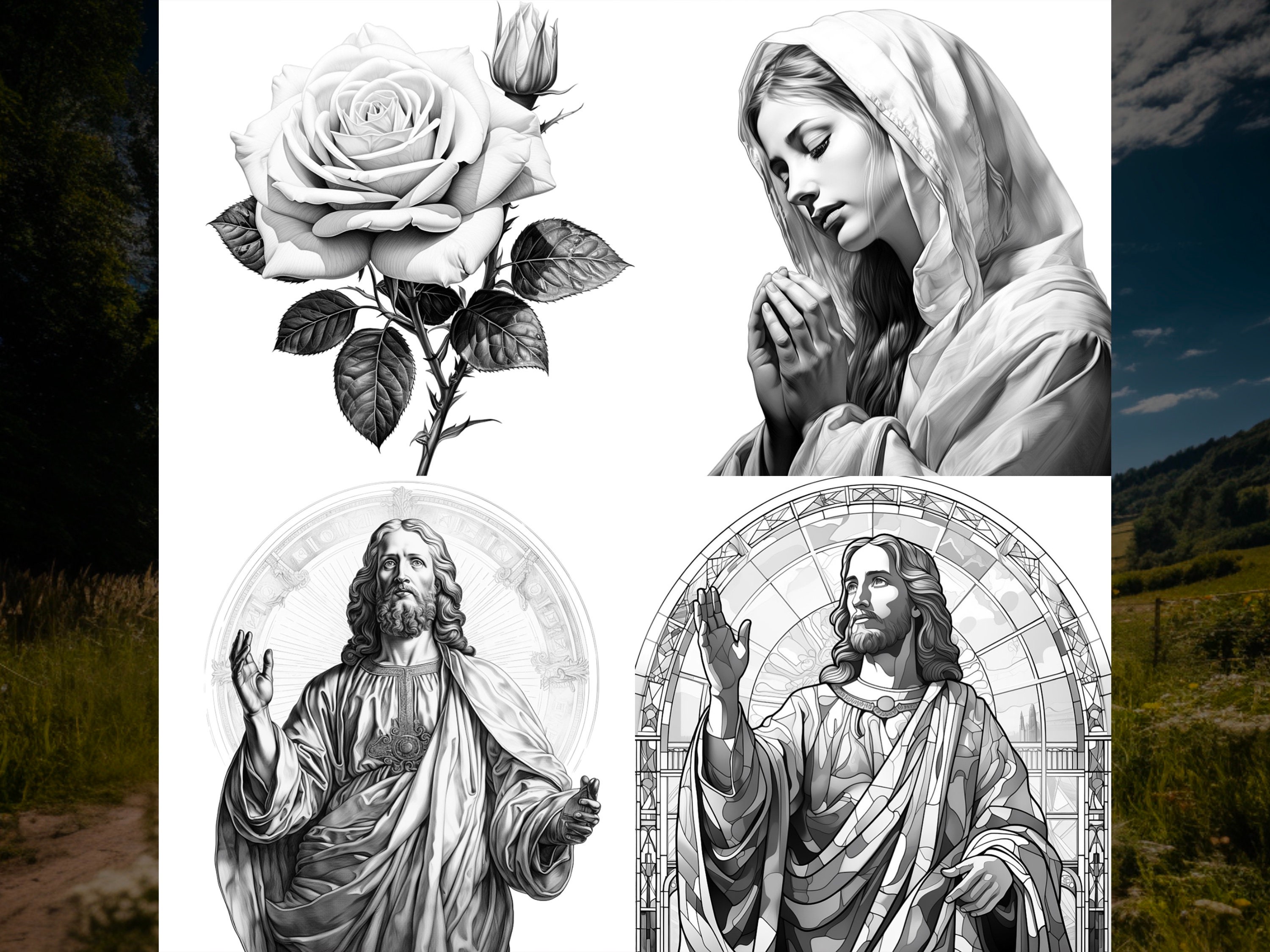 Procreate Christian Religious Brush Stamps Tattoo Designer - Etsy