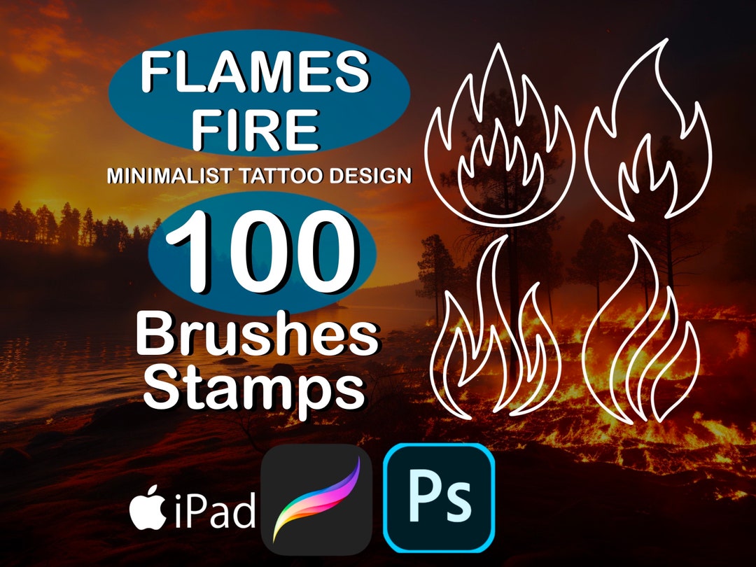 Procreate Flames & Fires Tattoo Brush Set - Etsy