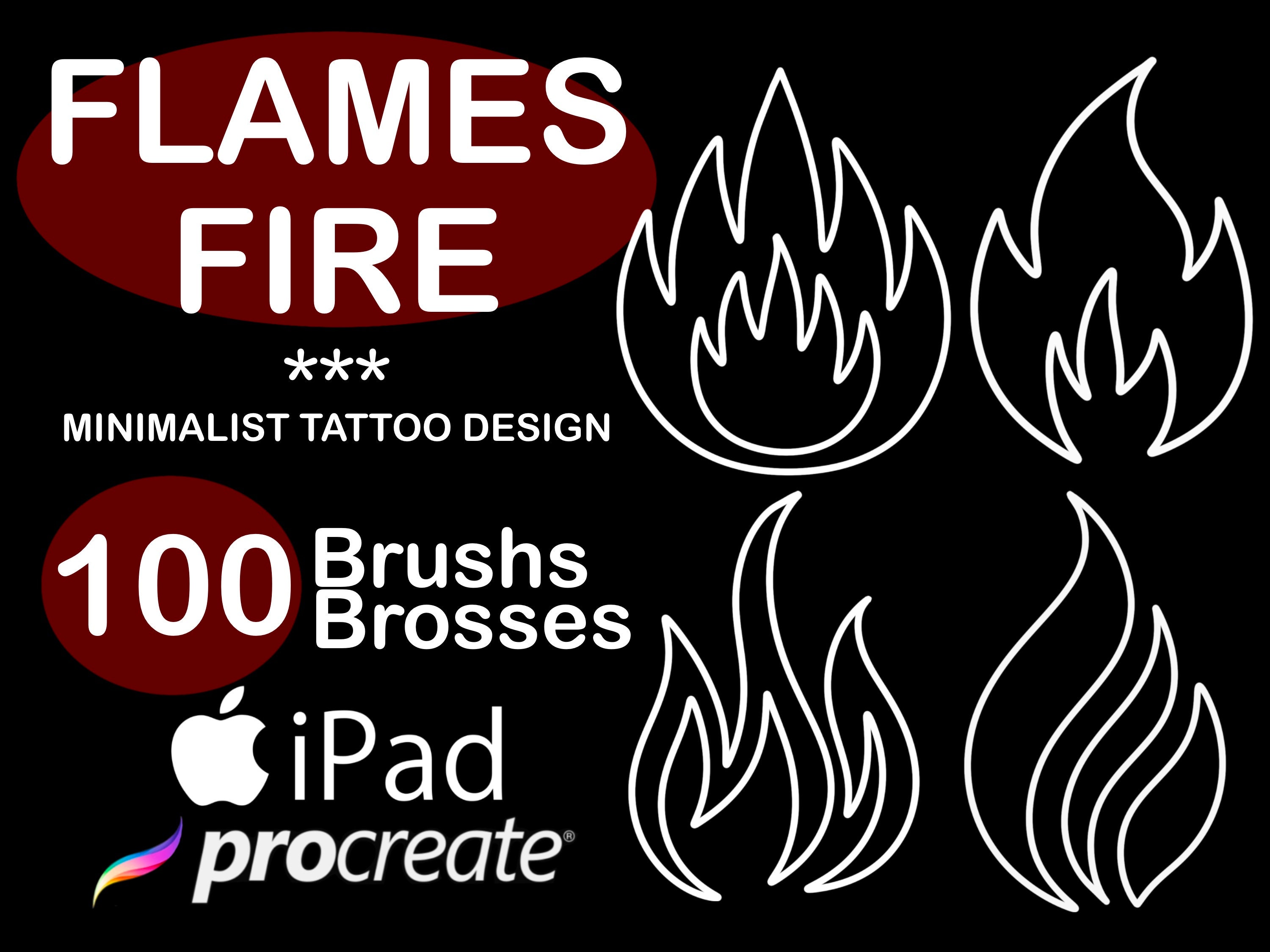 Procreate Flames & Fires Tattoo Brush Set - Etsy