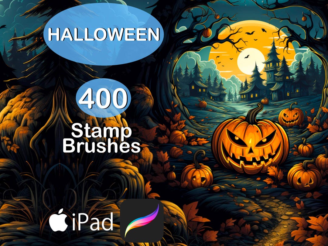 400 Procreate Brush Halloween Cute and Cartons Stamps - Etsy
