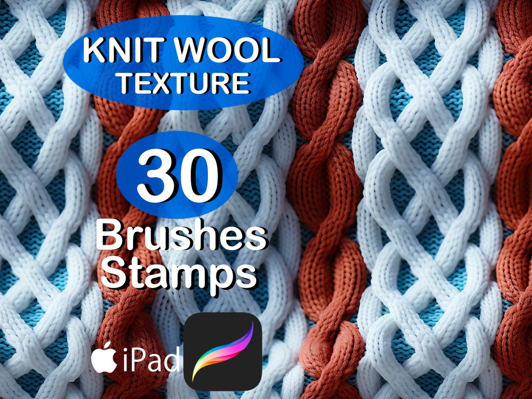 Procreate Knit Wool Texture Brush Set & JPG - Etsy