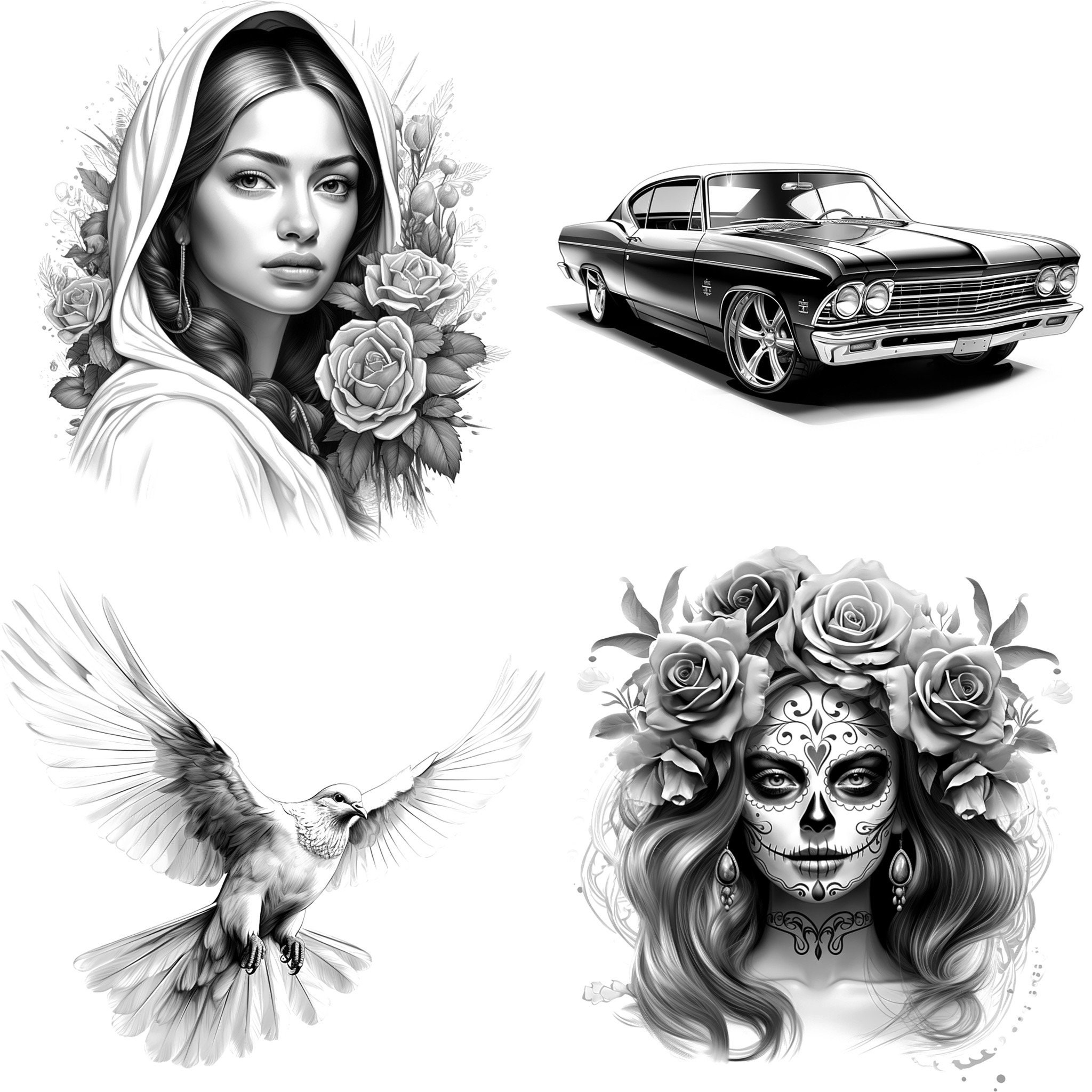 Procreate Chicano Brush Stamps Tattoo Sleeve Designer - Etsy