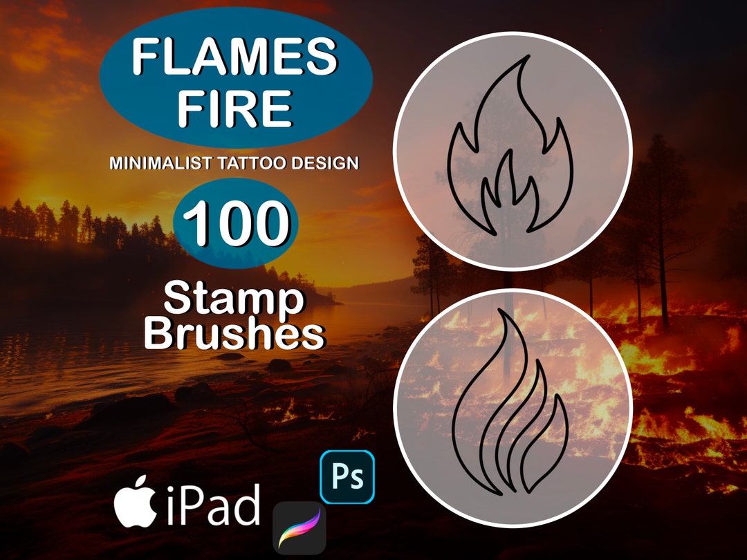 Procreate Flames Fires Tattoo Brush Set - Etsy
