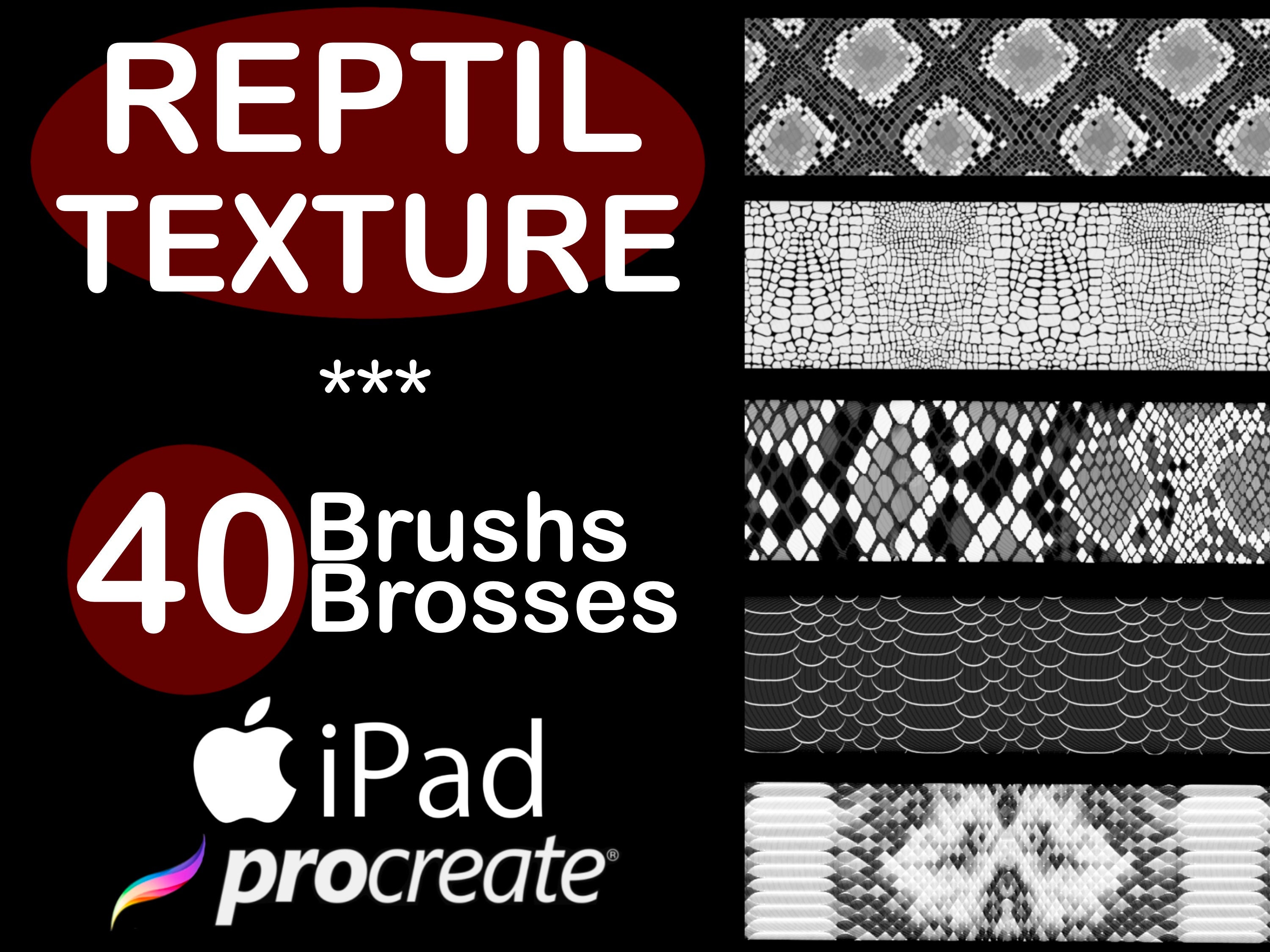 Procreate Reptile Texture Brush Set - Etsy