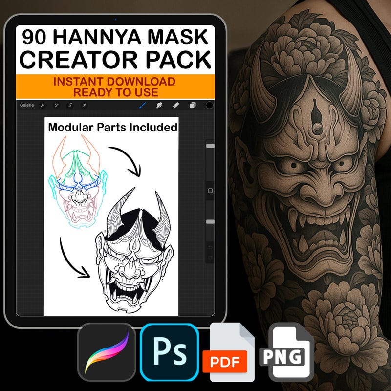 Hannya Tattoo Design - Etsy