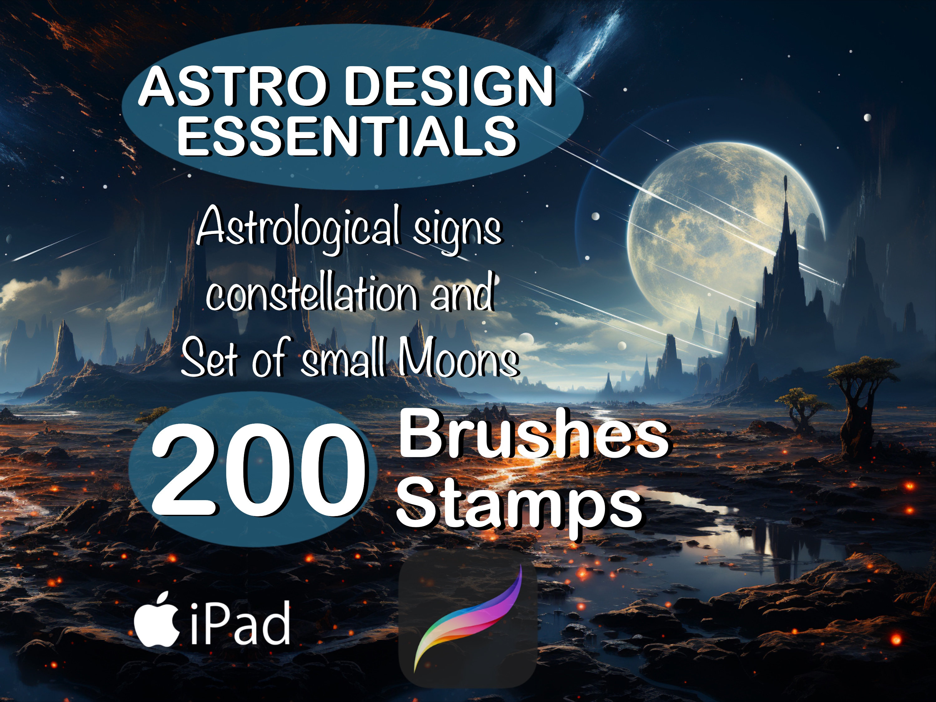 Procreate Celestial Astro Pack Brush Set - Etsy