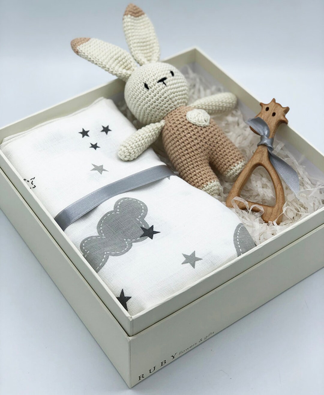 Crochet Rabbit Gift Box Baby Boy Gift Box Newborn Gift New - Etsy