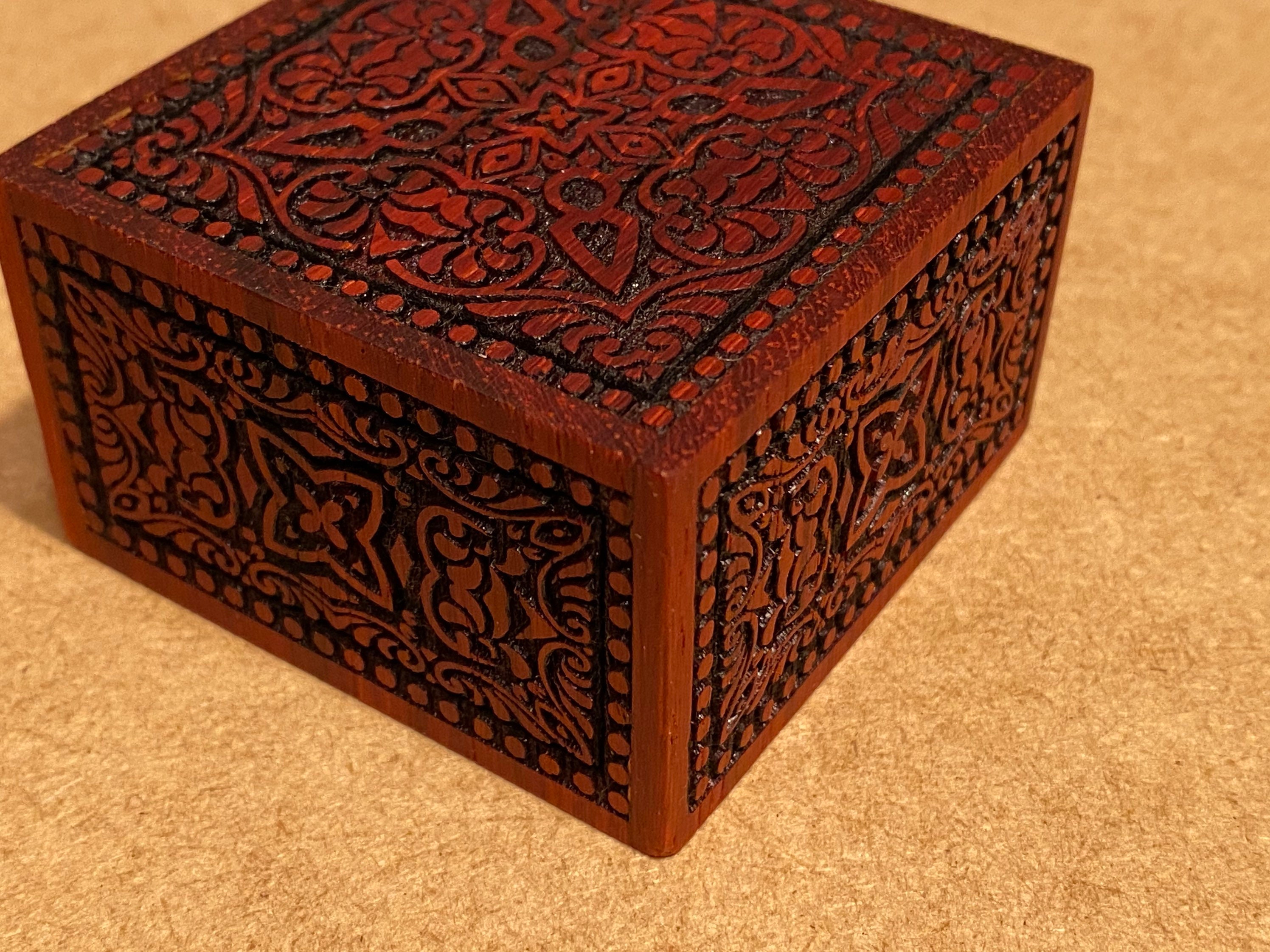Beautiful Puzzle Box Red Paduak Hardwood Storage Box - Etsy
