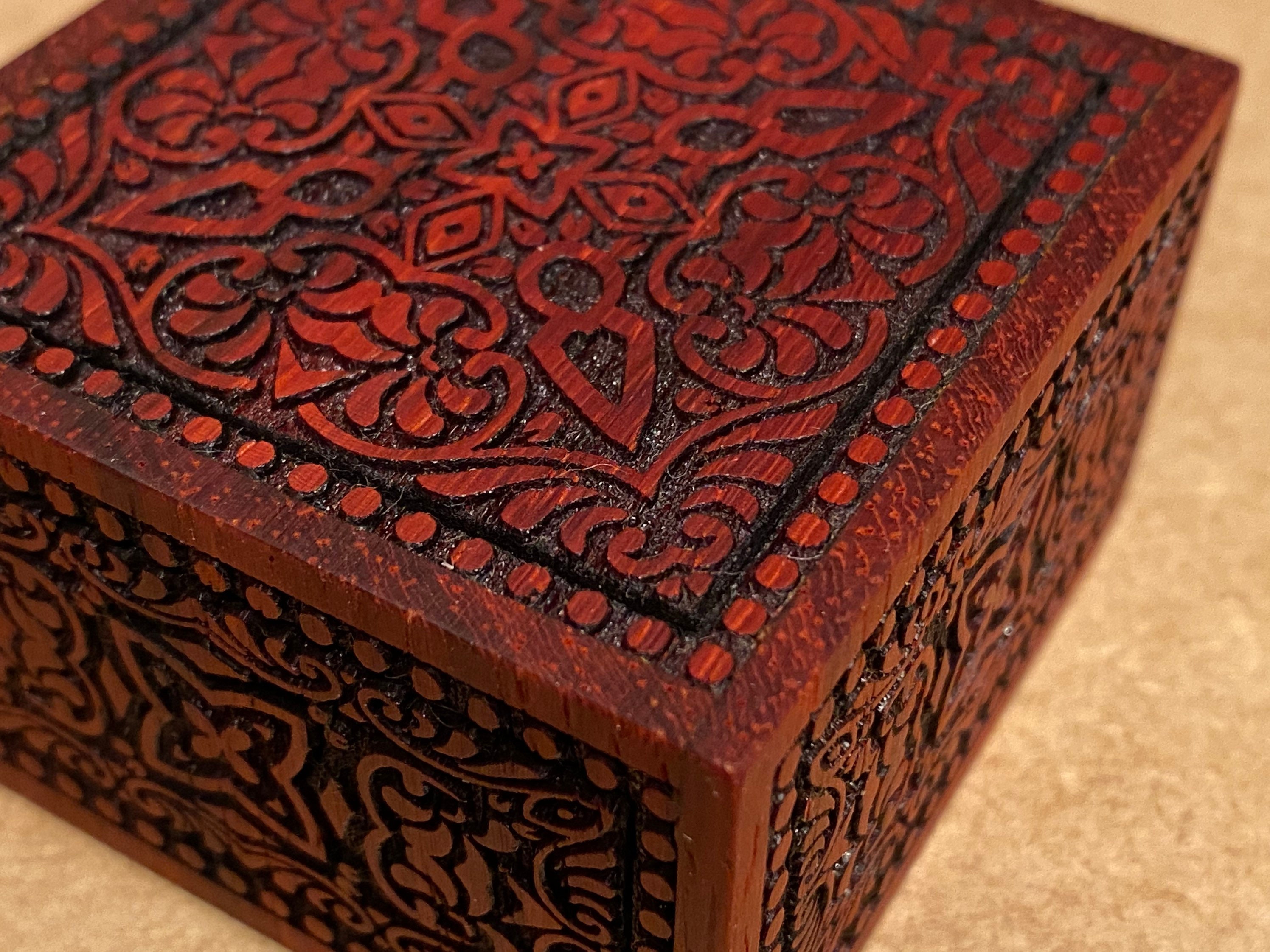 Beautiful Puzzle Box Red Paduak Hardwood Storage Box - Etsy