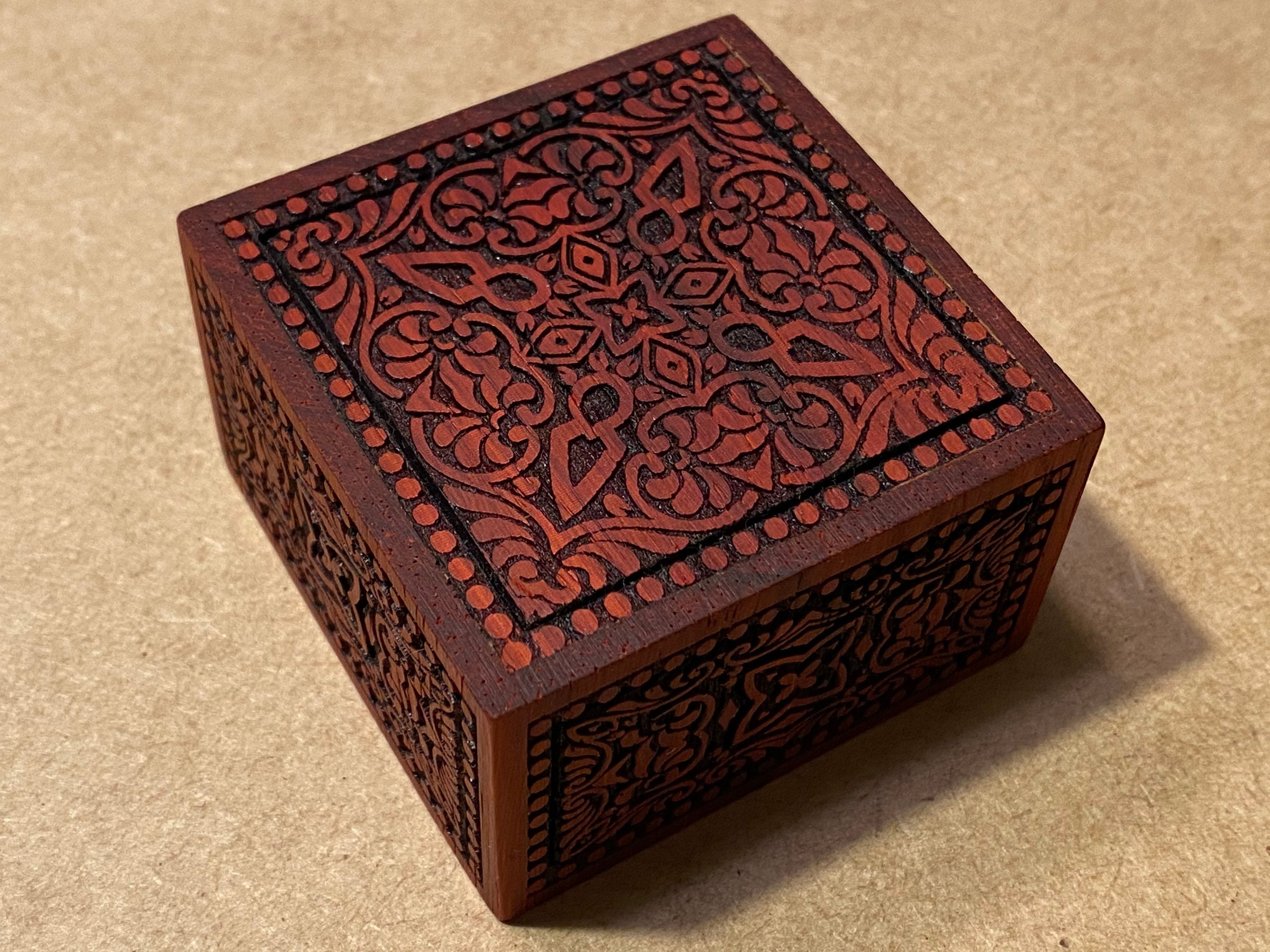 Handcrafted Red Paduak Puzzle Box – Hidden Compartment Stash Box - Etsy