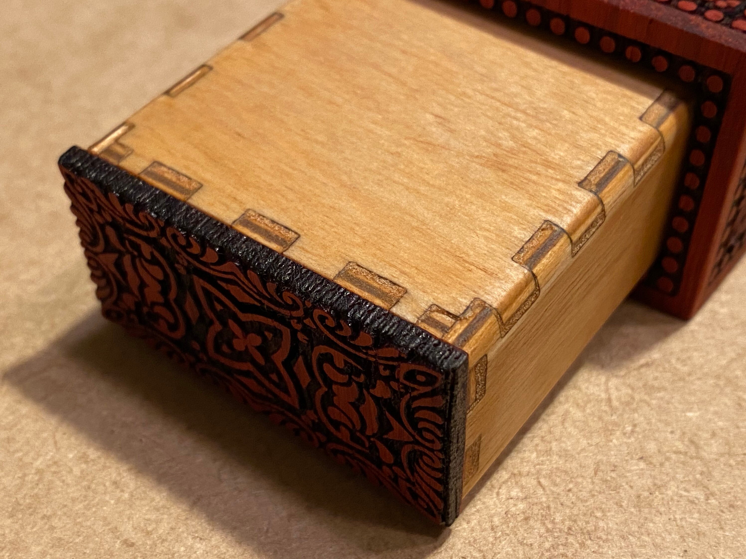 Beautiful Puzzle Box Red Paduak Hardwood Storage Box - Etsy