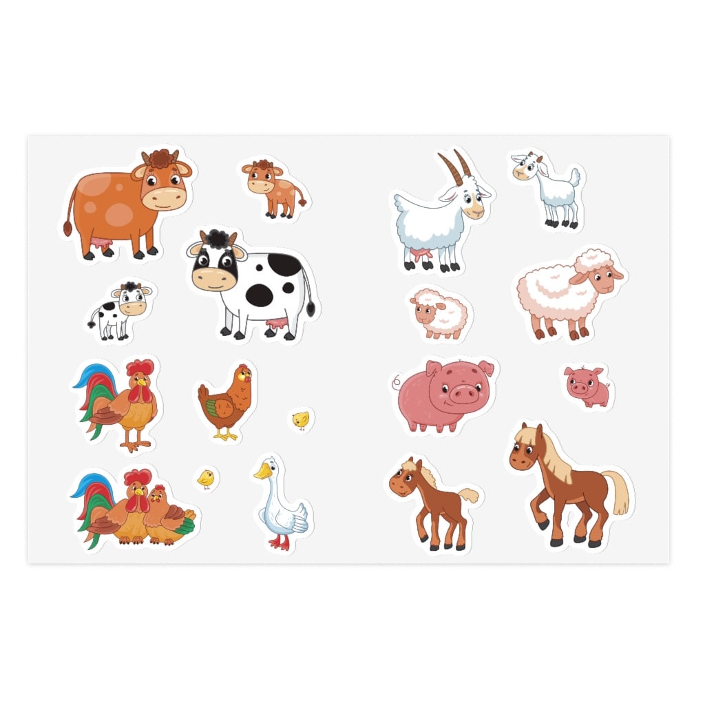 Farm Animals Sticker Sheet - Etsy