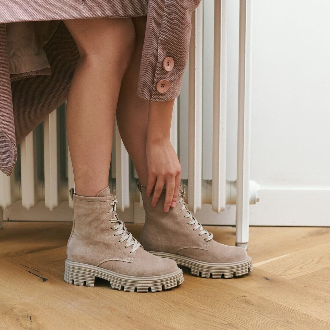 Women Platform Boots Combat Style Custom Personalized, Ankle Boots ...