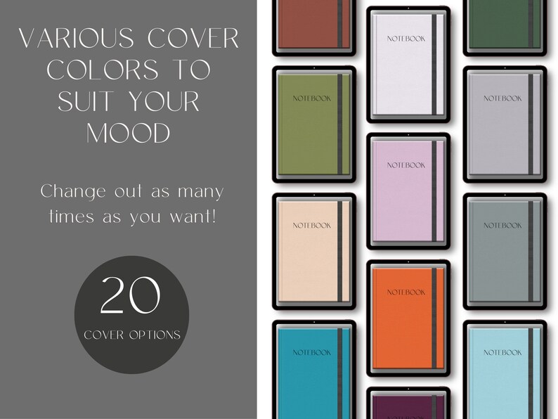 Minimalist Portrait Digital Notebook, Noteshelf, Goodnotes 5, 12 Tab ...