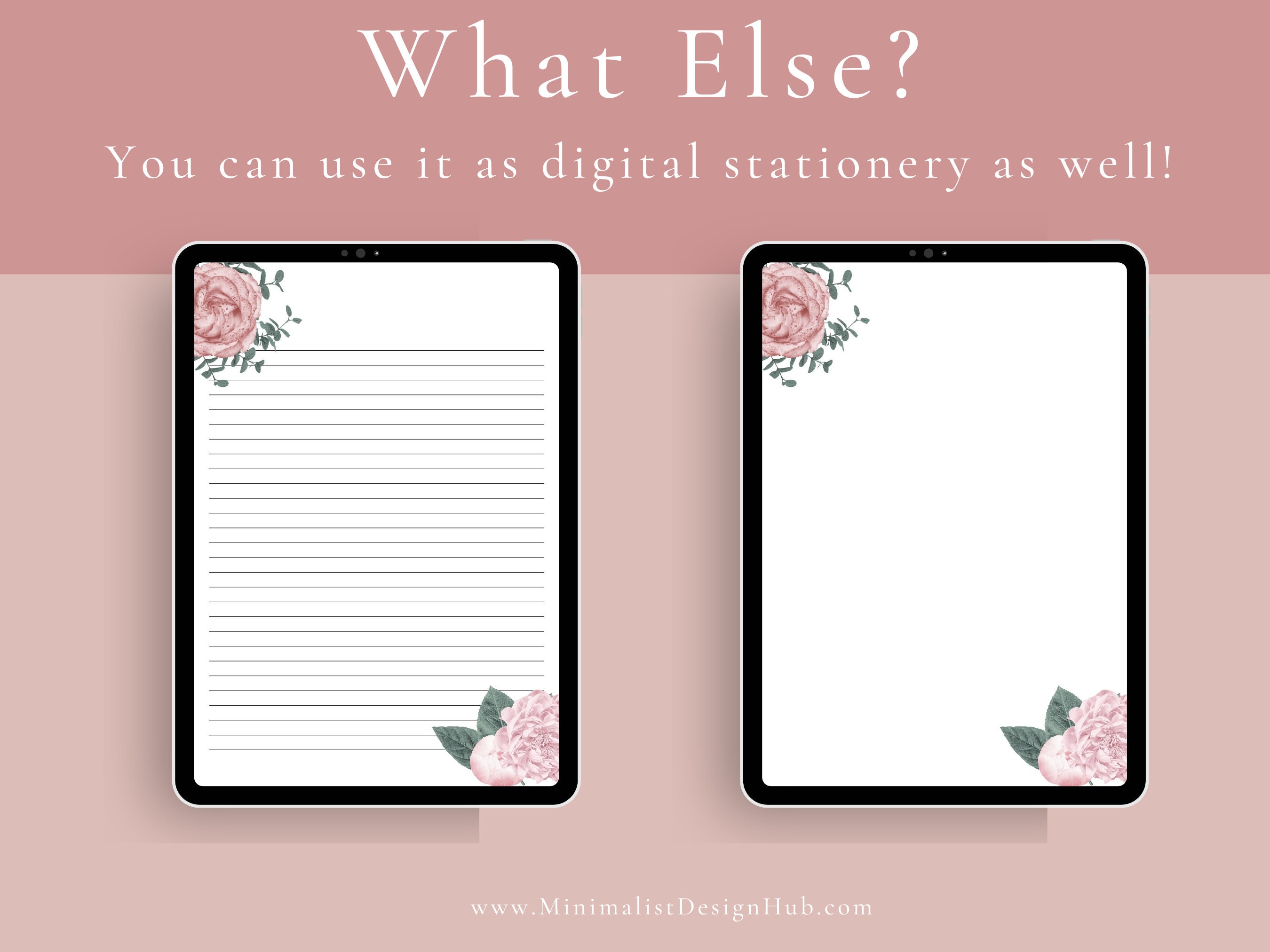Printable Pink Floral Stationery Digital Stationery - Etsy