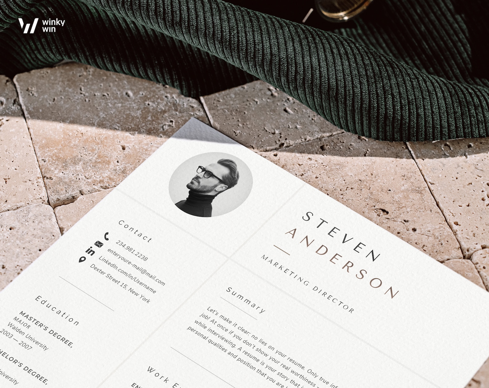 Conservative Resume With Image, Strong Resume for Men, Cv Template With ...