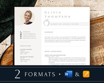 Teacher Resume Template for Google Docs, Word & Pages | Substitute ...