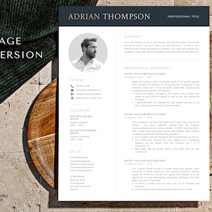 Men's Resume Template male Cv Template, Minimalist Curriculum Vitae ...
