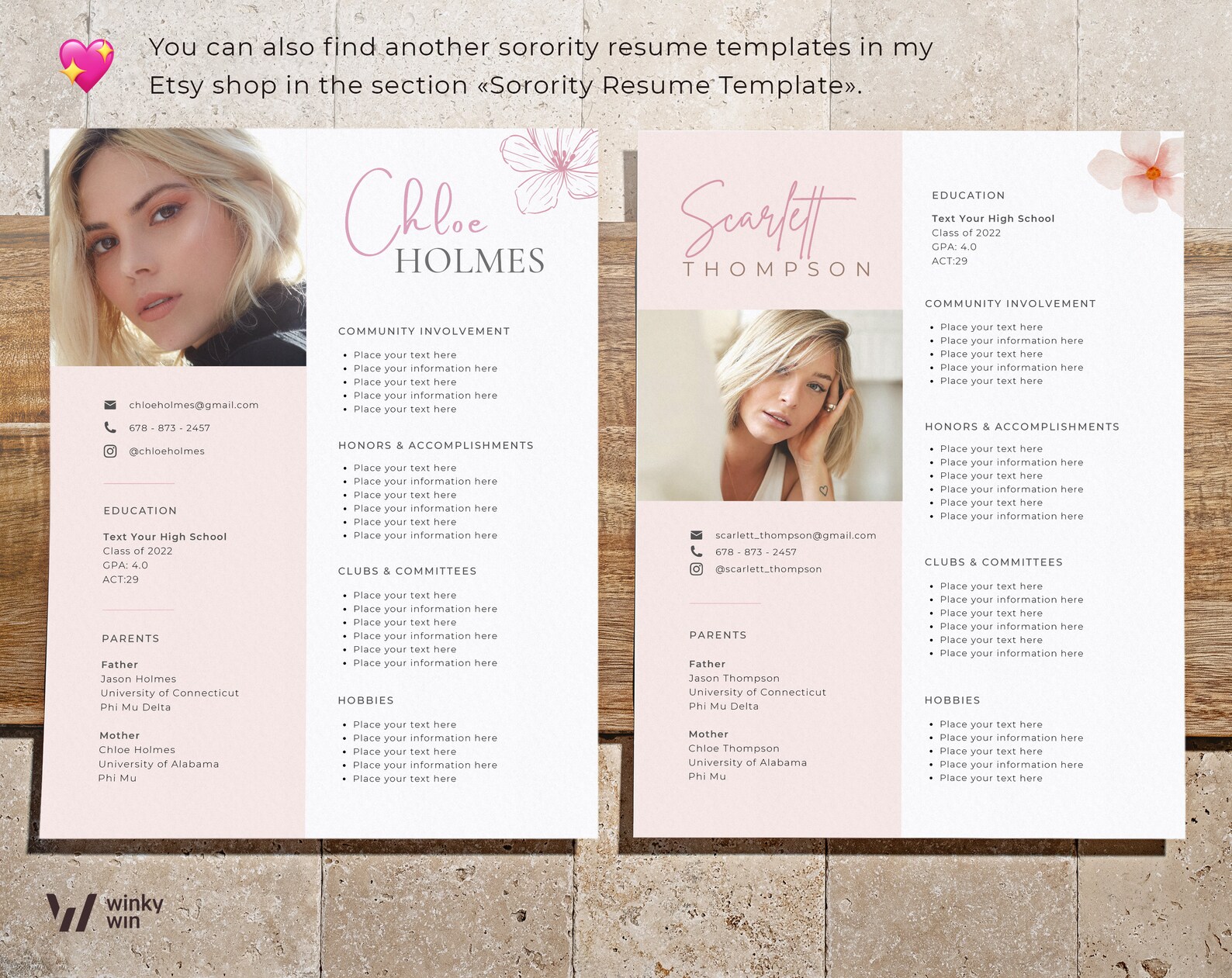 Fraternity Resume Template Canva Fraternity Recruitment - Etsy